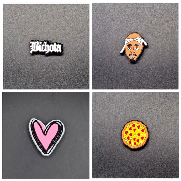 CROCS | Accessories | Karol G Tupac Pink Heart And Pizza | Poshmark